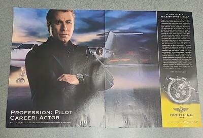 John Travolta Breitling 1884 Watch Print Ad 2006 16x11 | eBay