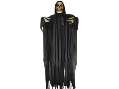 Animated Shaking Black Reaper 72in Halloween Prop Grim Reaper Haunted ...