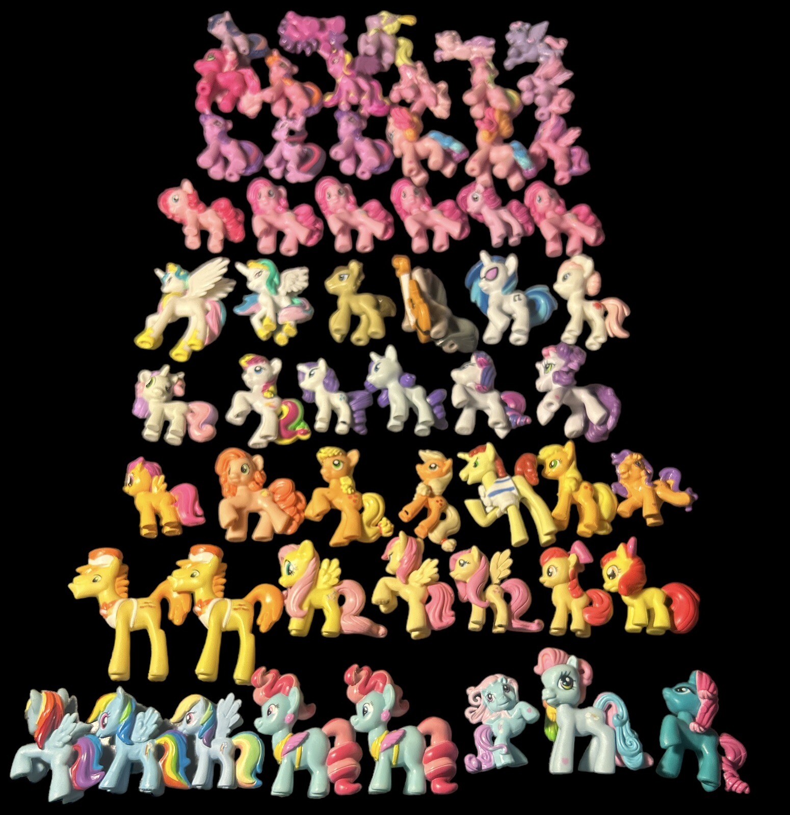 MLP My Little Pony Lot 57 Mini Figures Mixed Series Plastic 1”-2 ...