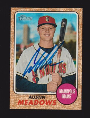 2017 HERITAGE #177 Austin Meadows PITTSBURGH PIRATES SIGNED AUTOGRAPH ...