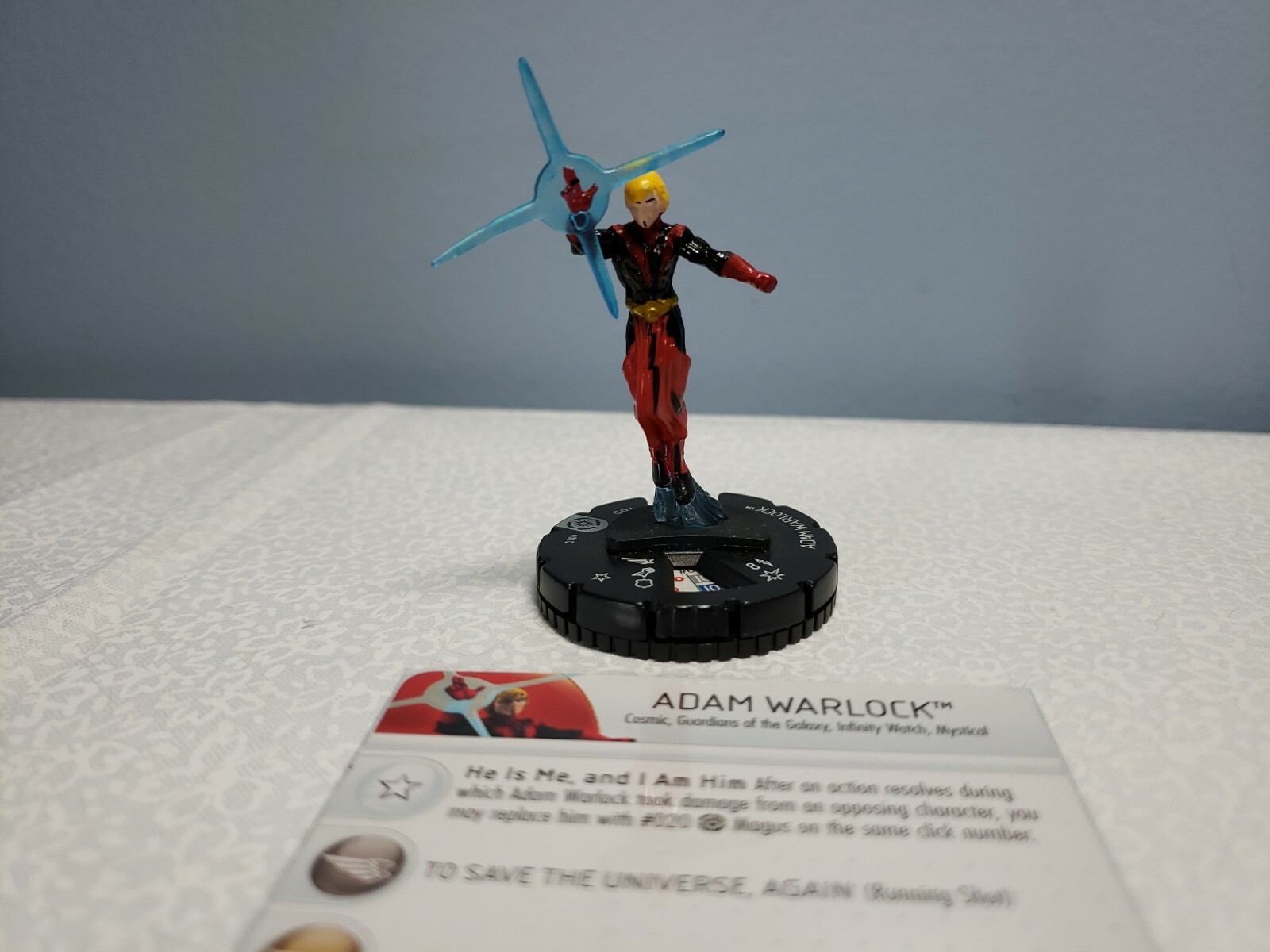 Heroclix Galactic Guardians set Adam Warlock #010 Common figure w/card ...