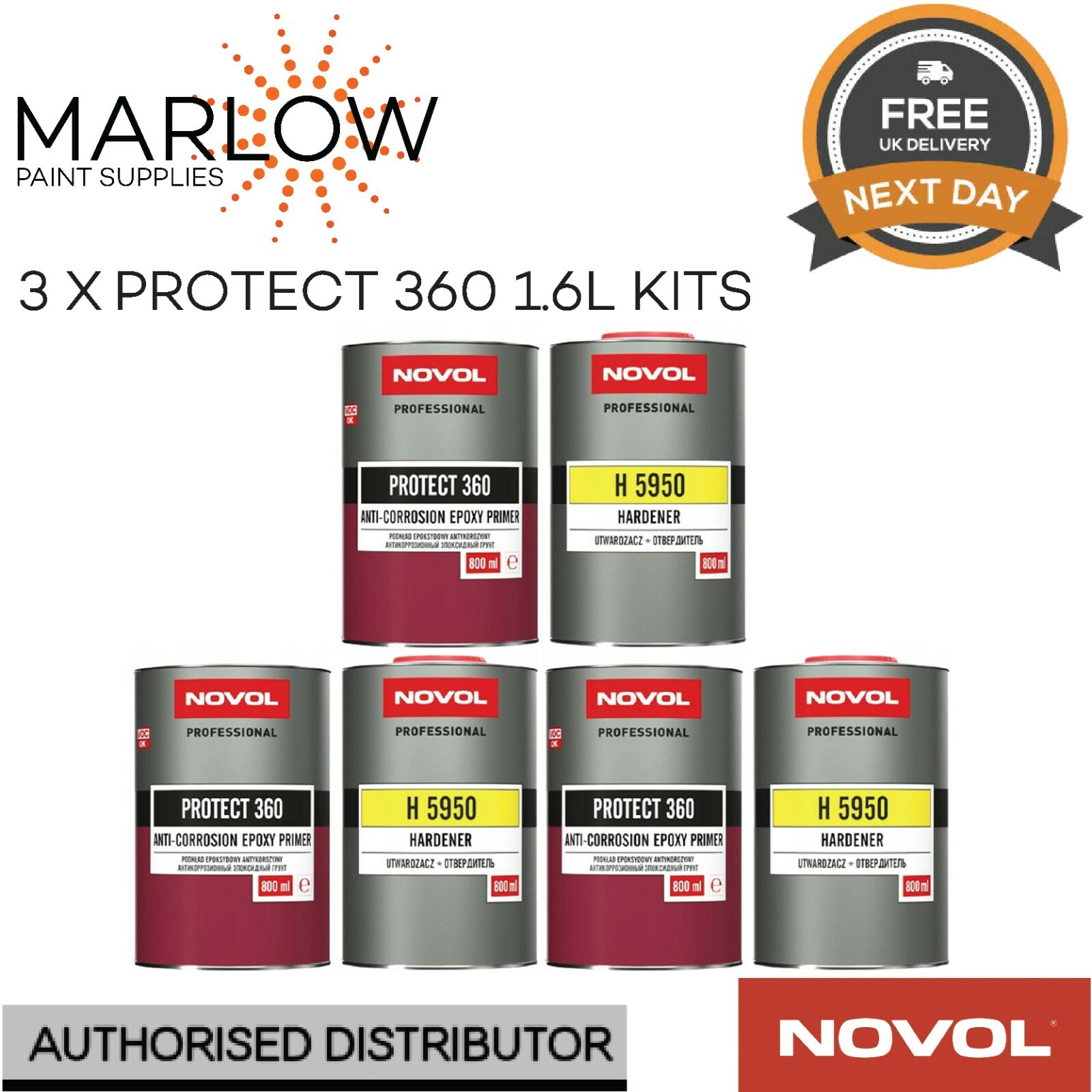NOVOL PROTECT 360 2K 1:1 EPOXY PRIMER 4.8L KIT - ANTI CORROSION ...