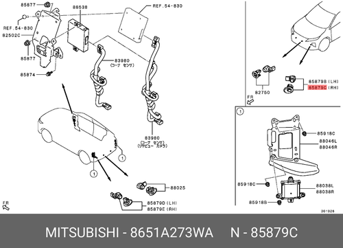 Genuine OE Sensor Assembly Ultrasonic 8651A273WA for Mitsubishi 8651A ...