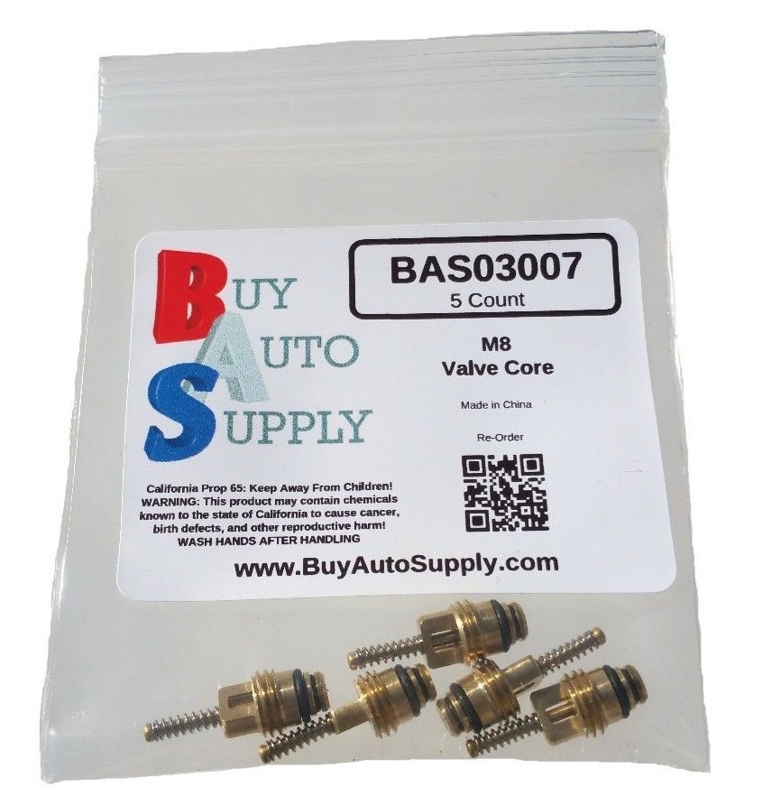 (5x M8) (5xM10) A/C Common Schrader Valve Core Fitting For Ford GM ...