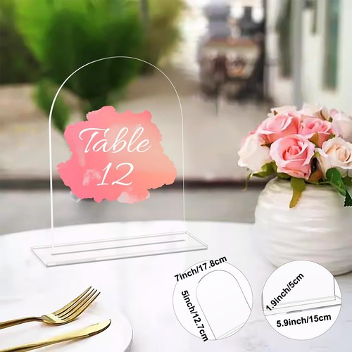 12PCS 5x7 Blank Clear Acrylic Signs Stand DIY Arch Sign with Letter ...