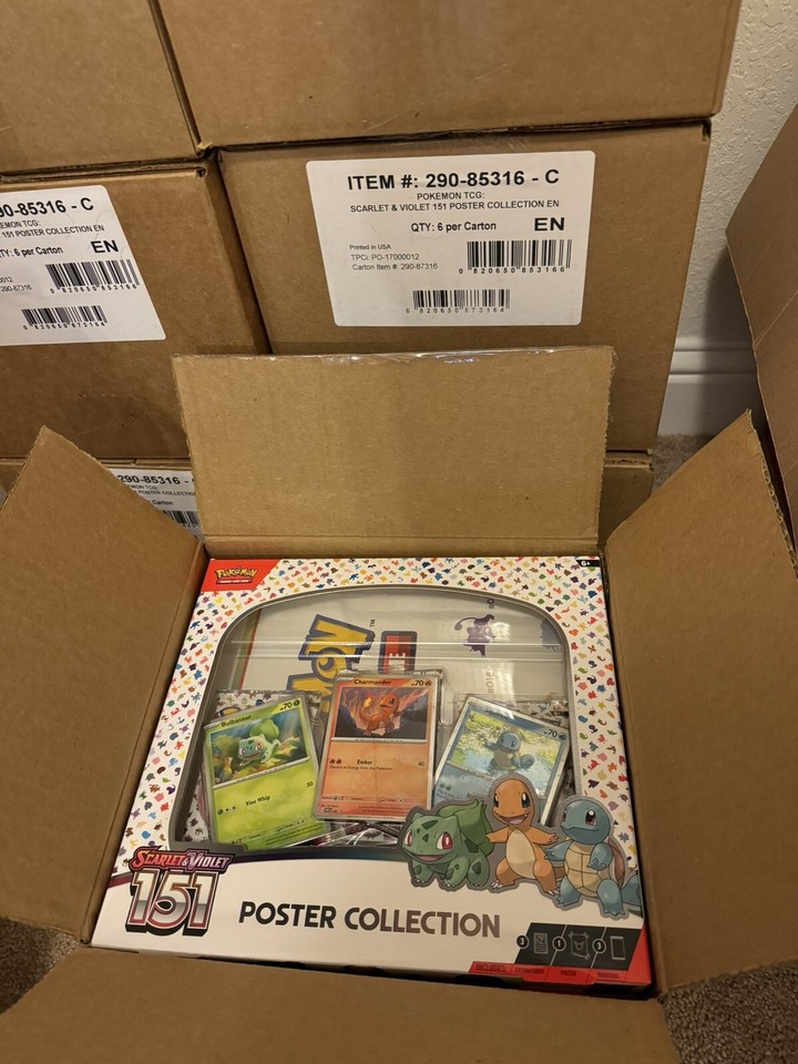 Pokemon TCG 151 Poster Collection box Scarlet and Violet 3.5 sealed new ...