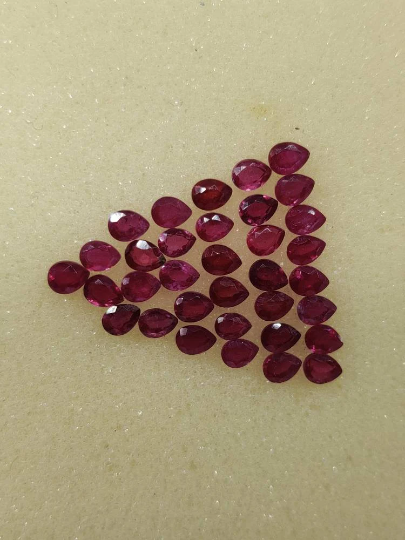 Natural Ruby Faceted Ruby Cut Stone 10 Pieces 4x3 Mm | eBay