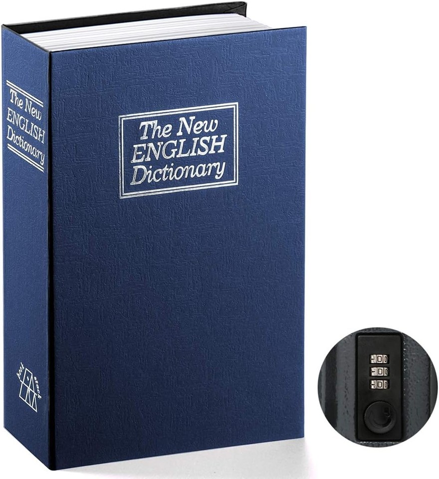 Book Safe with Key Lock, Dictionary Diversion Seceret Hidden Lock Box ...