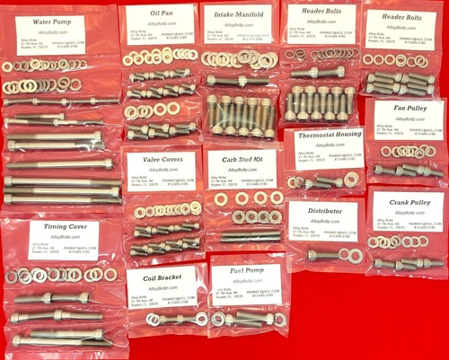 AMC JEEP V8 ENGINE BOLTS KIT STAINLESS STEEL ALLEN SET 290 304 343 360 ...