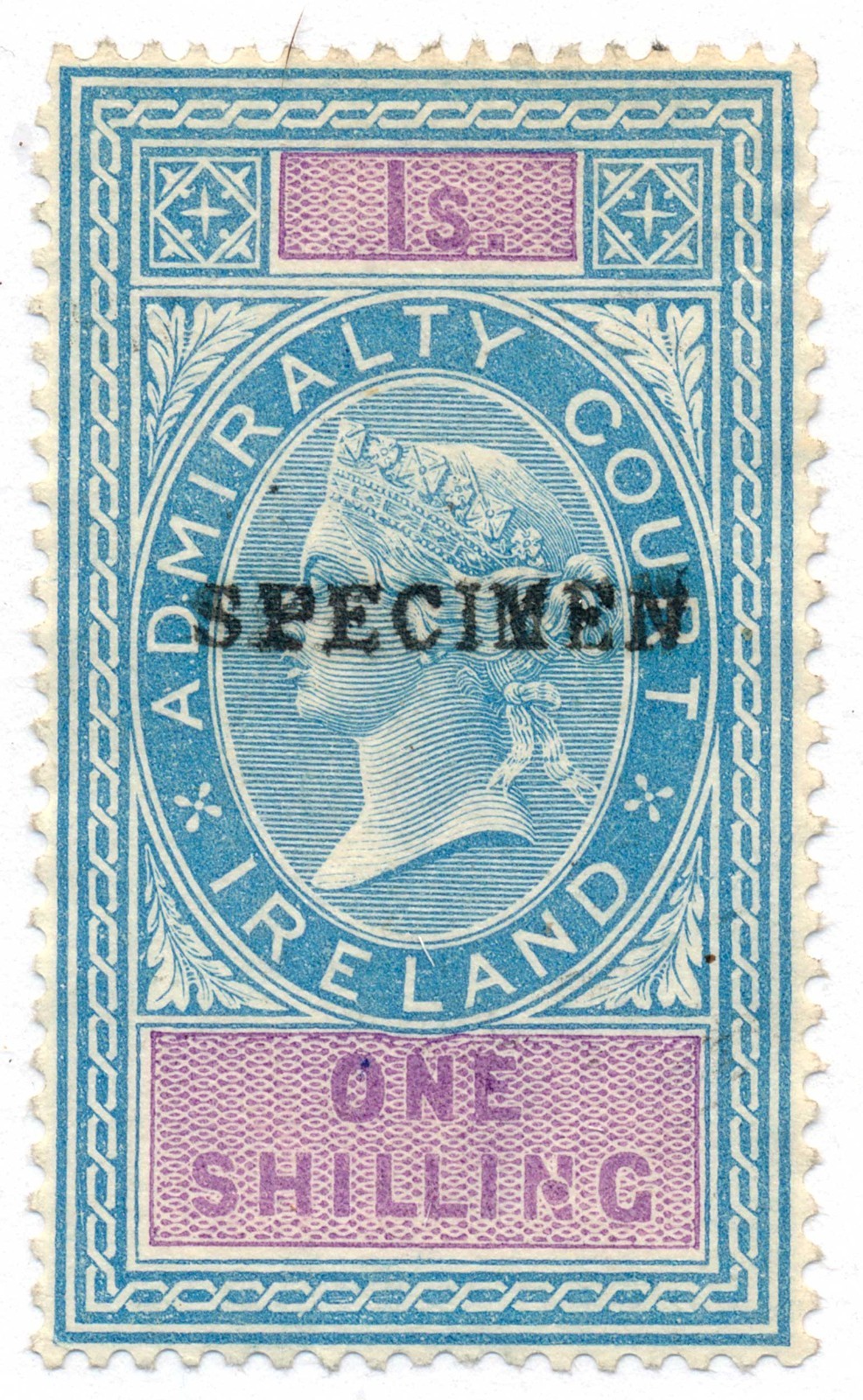 1881 1/ Ireland Admiralty Court fiscal, revenue stamp, MH, SPECIMEN, no ...