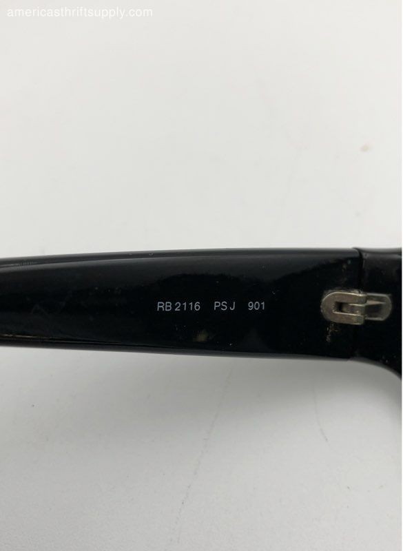 Vintage Y2K Ray-Ban RB 2116 Men's Sunglasses Black Rectangular Frame ...