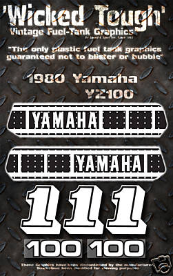 YAMAHA 1980 YZ100 WICKED TOUGH DECAL GRAPHIC KIT | eBay