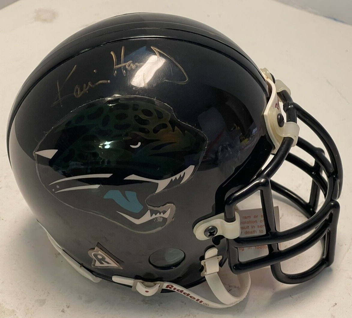 1997 JACKSONVILLE JAGUARS MULTI SIGNED (2) MINI HELMET WITH KEVIN HARDY ...