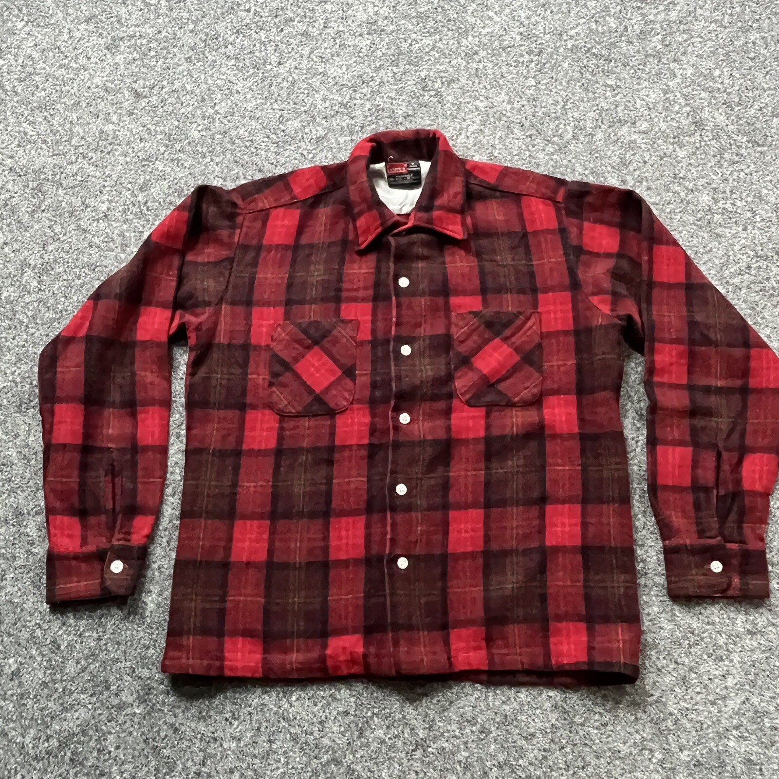 Vintage Campus Wool Flannel Shirt Size Medium M 15-15… - Gem