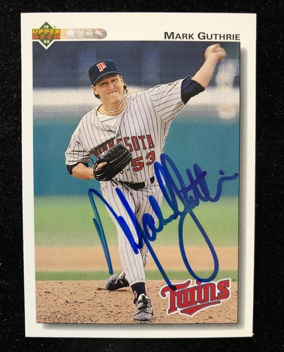 MARK GUTHRIE 1992 UPPER DECK AUTOGRAPHED SIGNED AUTO BASEBALL CARD 604 ...