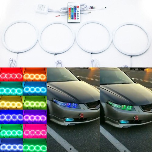 16-Color RGB LED Angel Eye Halo Rings w/Wireless Remote For 2007-2008 ...