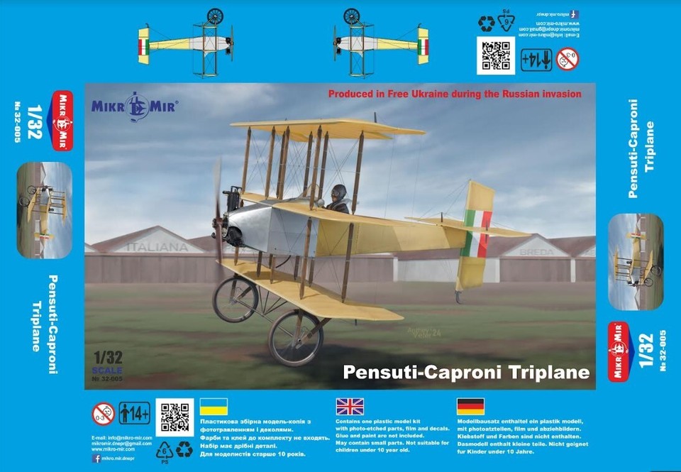 Mikro Mir 32-005 Pensuti Caproni triplane Plastic model kit 1/32 ...
