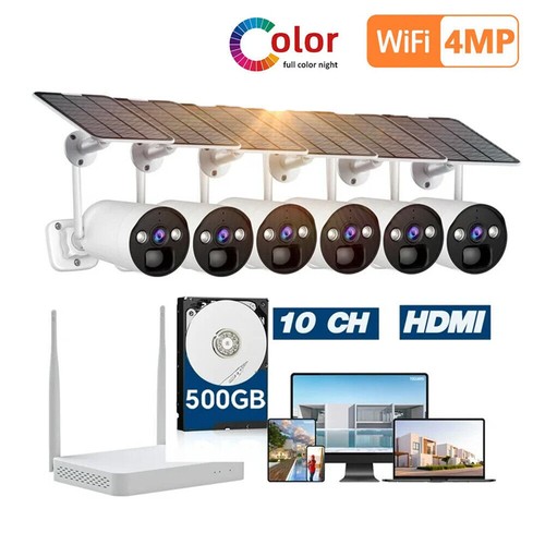 Solar Battery Security Camera System Wireless 2K Home Outdoor CCTV 2Way ...