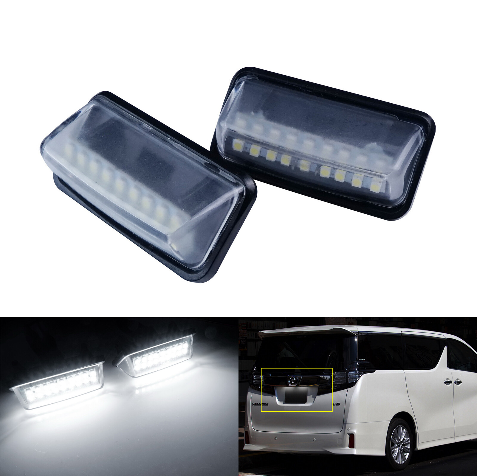 2x LED License Plate Light Lamp White For 2016+ Toyota Prius (XW50 ...
