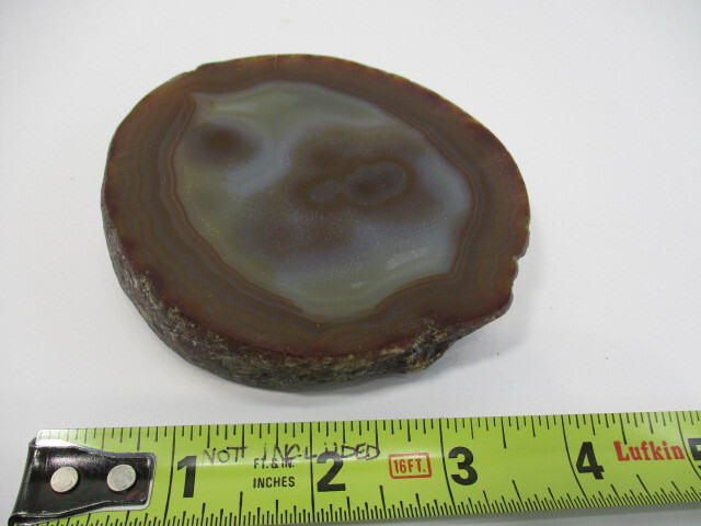 BRAZILIAN AGATE Semi Polished, 4" x 4" x 1", Nice Color, Geode ...