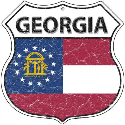 Georgia Flag Highway Shield Metal Sign | eBay