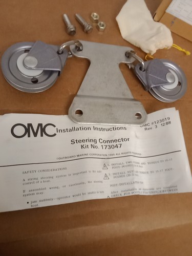 0173047 OMC "Rope Steering Cable Pulley Kit" Evinrude Johnson Outboard ...
