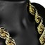Mens 14k Gold Plated Huge Rope Hip Hop Chain 30MM x 30" Hollow Dookie ...
