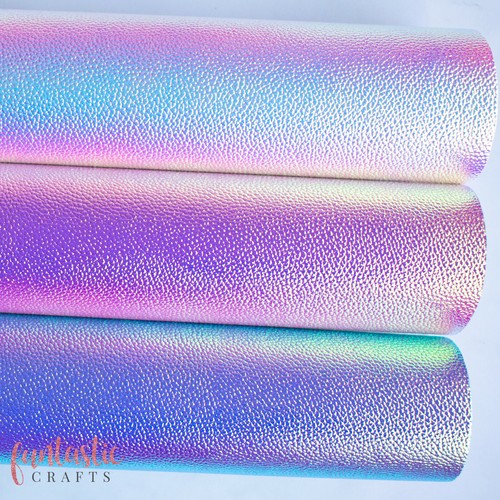 Iridescent Textured Colour Changing Metallic Leatherette Fabric ...