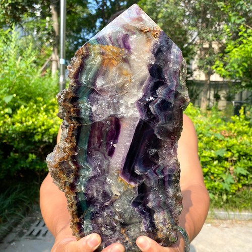 6.6LB Natural Fluorite Crystal Column Magic Wand Obelisk Point Earth ...