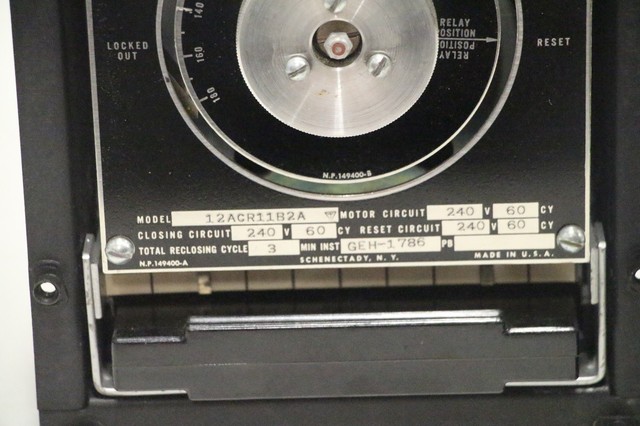General Electric GE 12ACR11B2A A-c Reclosing Relay Type ACR 60 Cycle ...