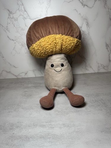 Jellycat London Amuseable Mushroom Toadstool RARE Brown Curly Plush ...
