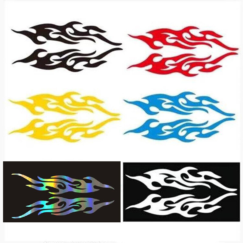 Set of 2- Flames Fire Car Side Rear View Mirror Auto Decal Truck Racing ...
