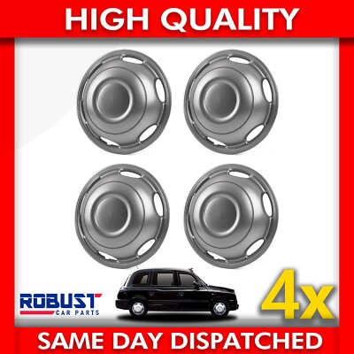 4X FOR LONDON BLACK TAXI CAB LTI TX1 TX2 TX4 SILVER WHEEL TRIMS COVERS ...