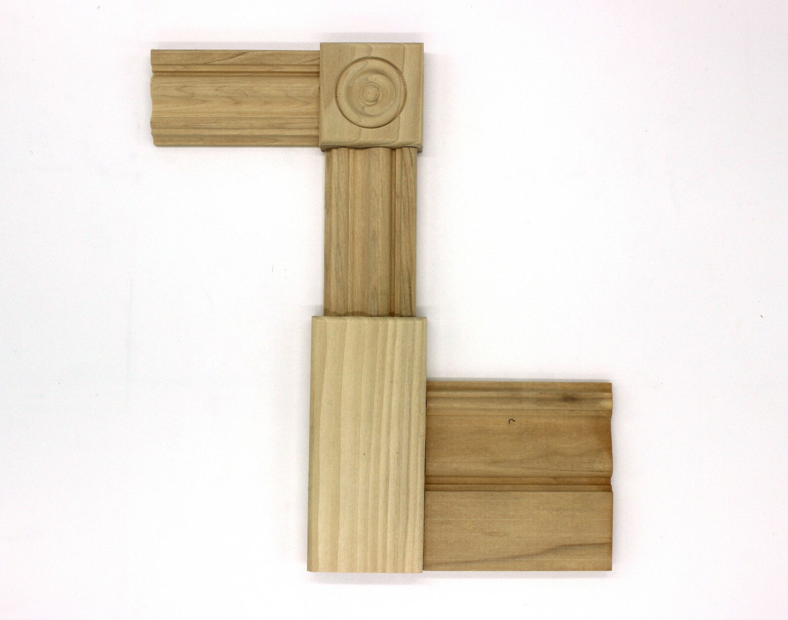 Set, Bullseye Rosette Plinth Blocks &Plain Base Blocks Poplar(Paint ...