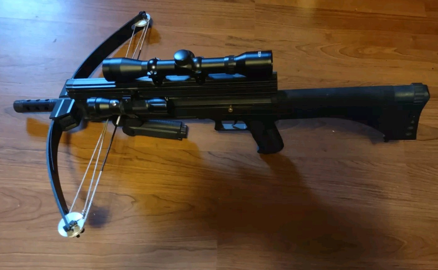 WT4 TACTICAL Crossbow with 80 lbs, Shoots Steel Balls Excellent Shape ...