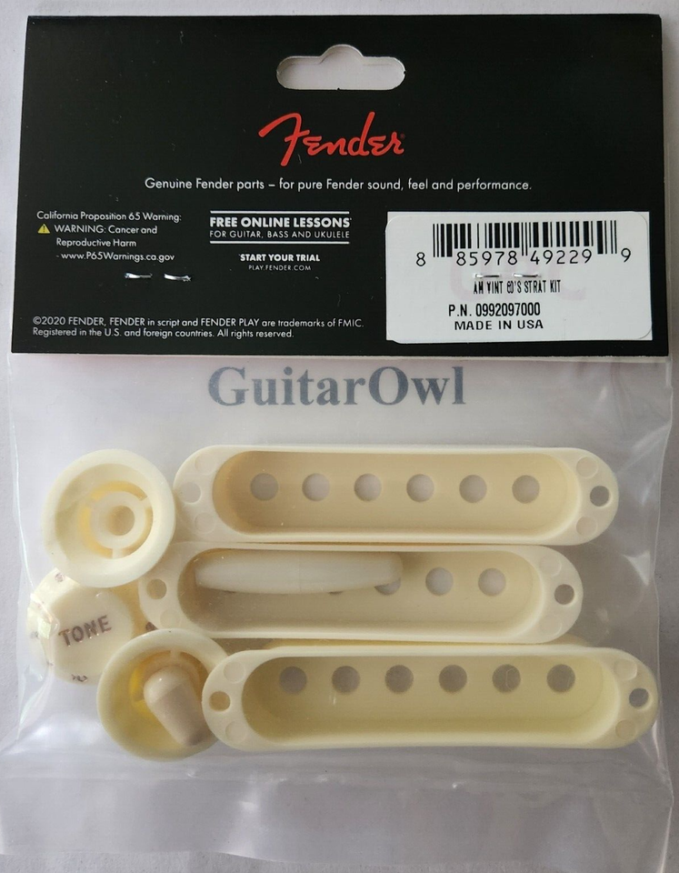 Fender 60s Guitar Strat Vintage White Accessory Kit MADE IN THE USA ...