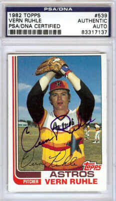 Vern Ruhle Autographed 1982 Topps Card #539 Houston Astros PSA/DNA ...