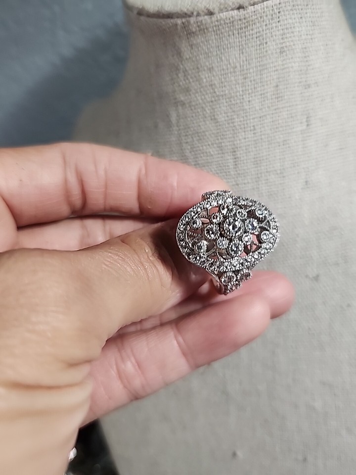 925 Sterling Silver Judith Ripka Cubic Zirconia Ring Size 11.25/8.4gr ...
