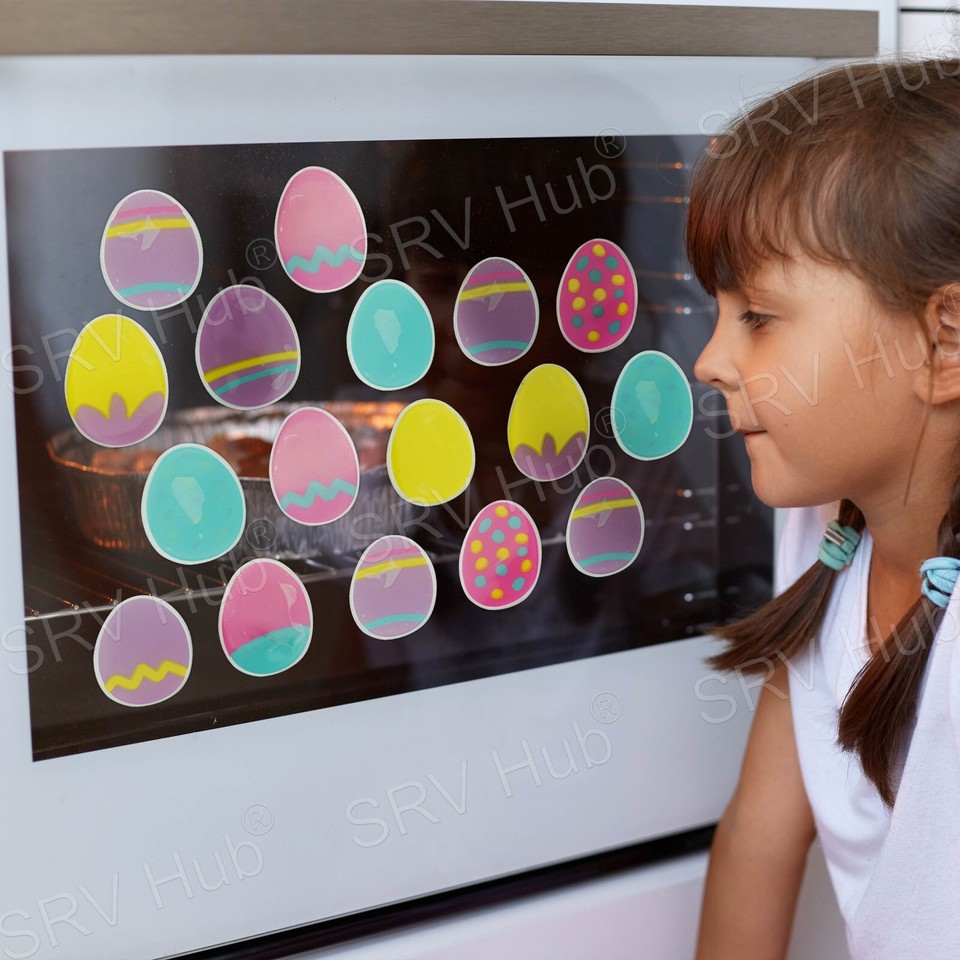 30cm Gel Stickers Sheets, Happy Easter, Bunnies, Butterflies, Eggs, Easter Gifts | eBay UK