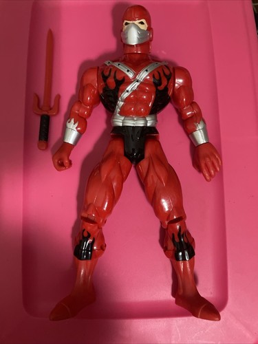 PLAY MIND 2008 Ultimate Ninja Elite Red Poseable Action Figure Weapon ...