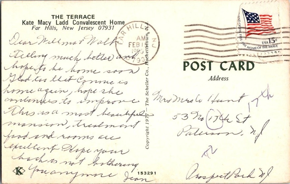 postcard The Terrace Kate Macy Ladd Convalescent Home Far Hills New ...