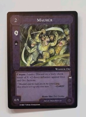MIDDLE-EARTH CCG MECCG MAUHUR AGAINST THE SHADOW ATS RARE LOTR CARD ...