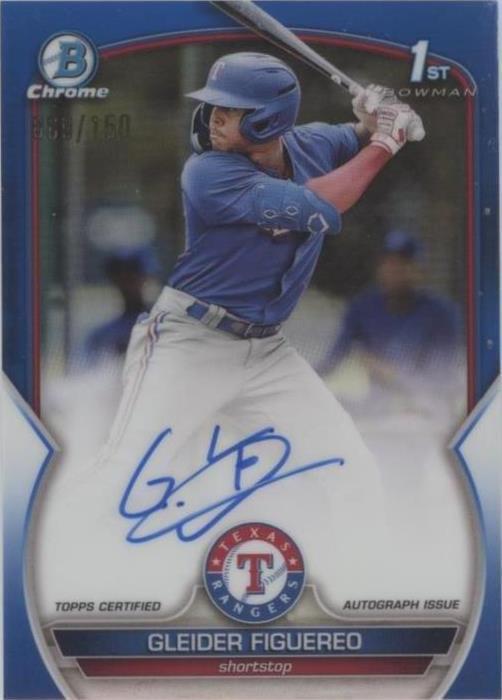 2023 Bowman - Chrome Prospect Autographs Gleider Figuereo #CPA-GF Blue ...