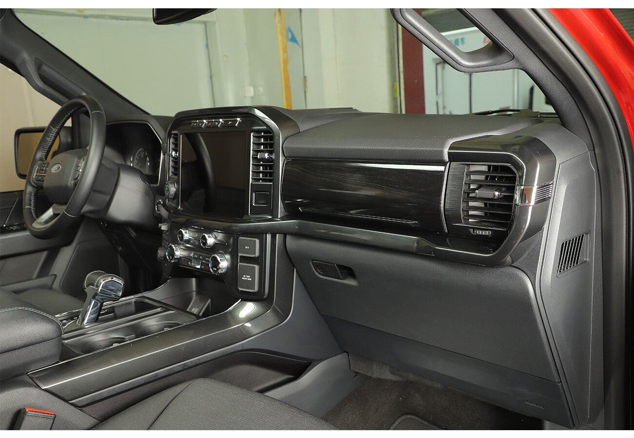 Black Wood Grain Dashboard Co-pilot Panel Decor Trim Cover For Ford ...