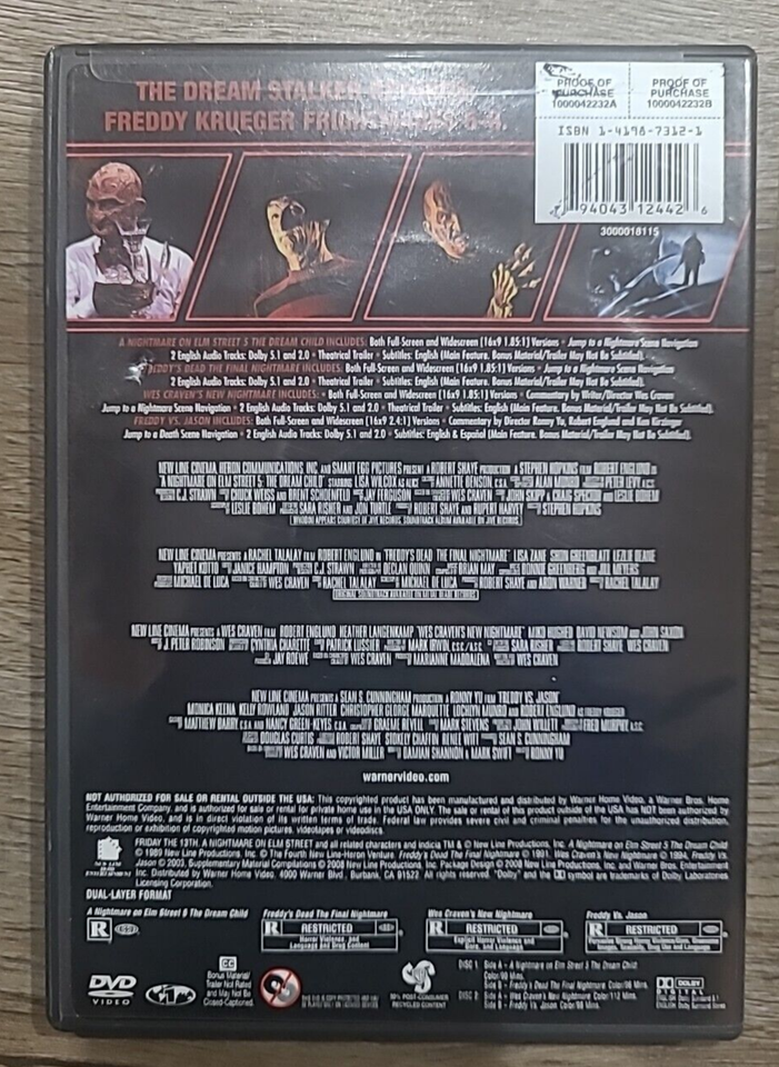 4 Film Favorites: a Nightmare on Elm Street 5-8 (2 Disc, DVD ...