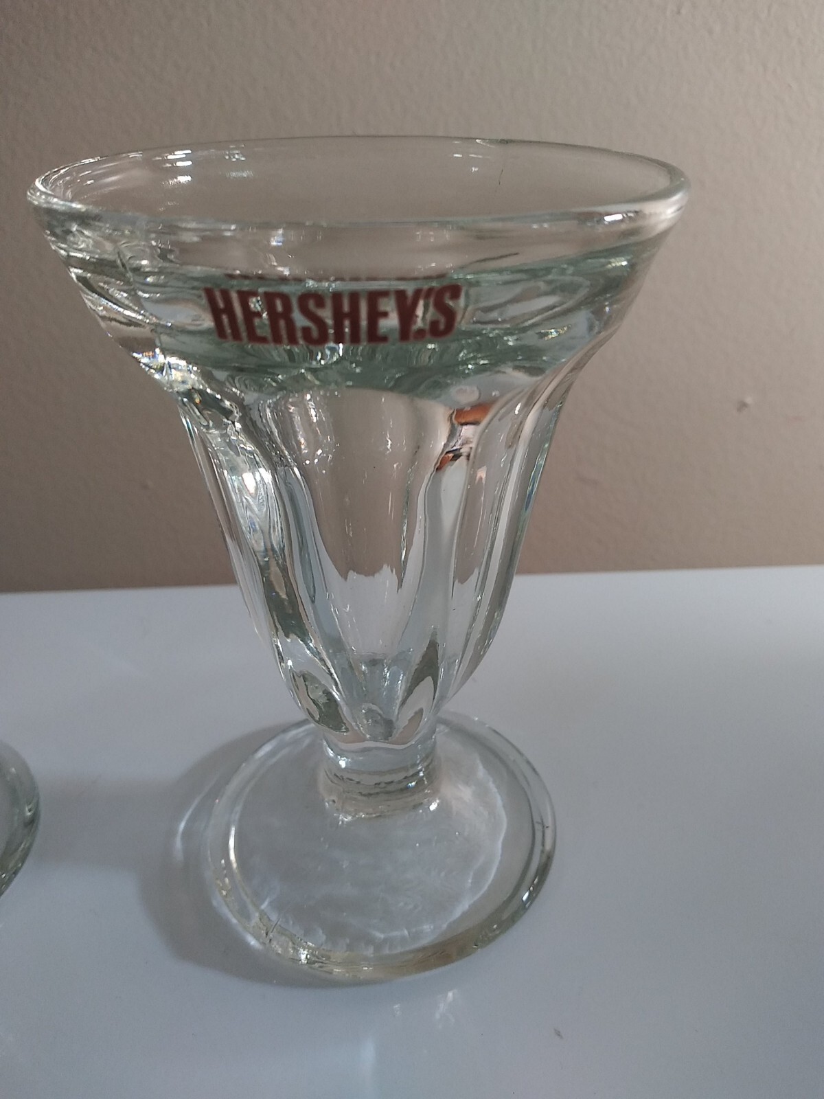Hersheys 5 3/4" Tall Ice Cream Glass Sundae Parfait Soda Fountain Set ...