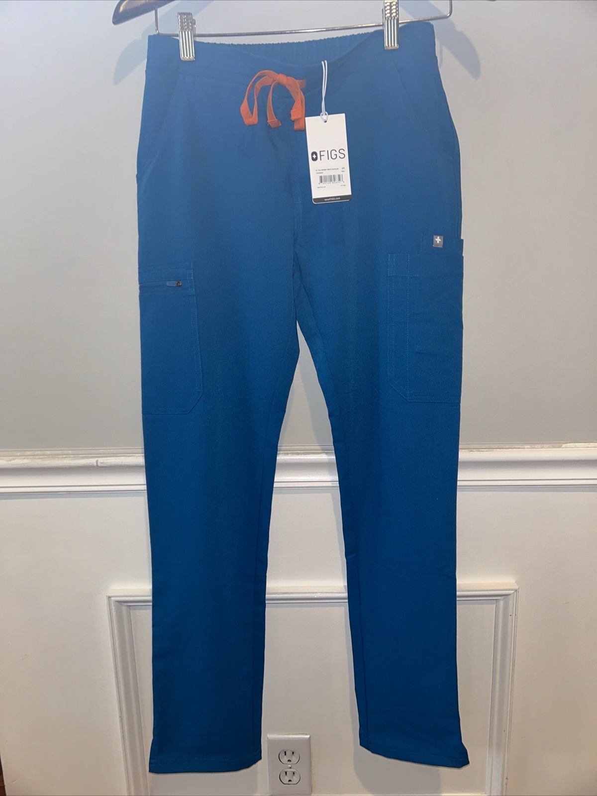 FIGS Technical Collection Aqua Blue Yola Petite Skinny Scrub Pants Size ...