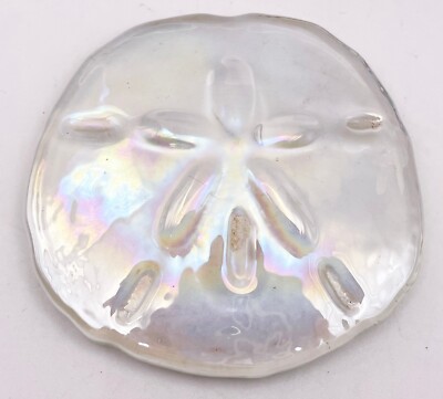 VTG Art Glass Paperweight Iridescent Sand Dollar Seashell 3.5” Fenton ...