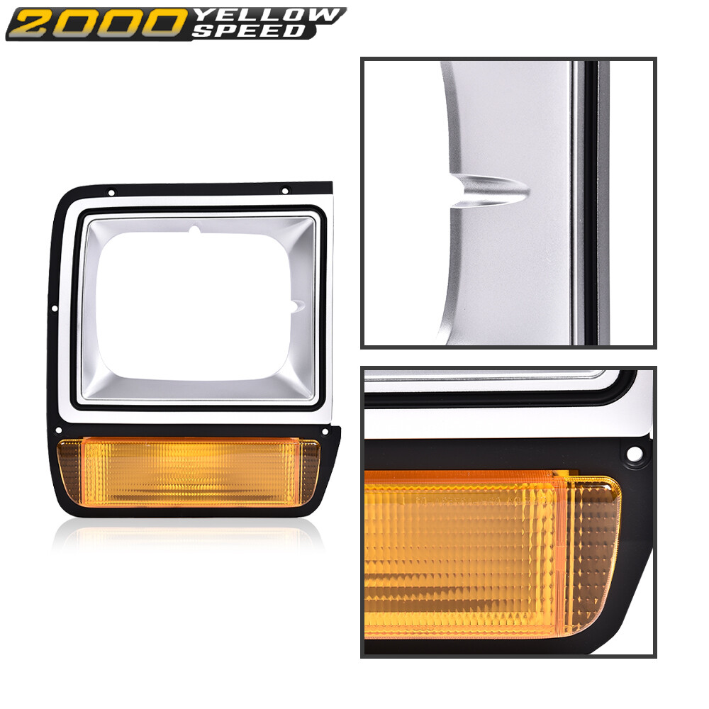 Headlight Headlamp Bezel Set w/ Corner Parking Light Fit For 86-90 ...