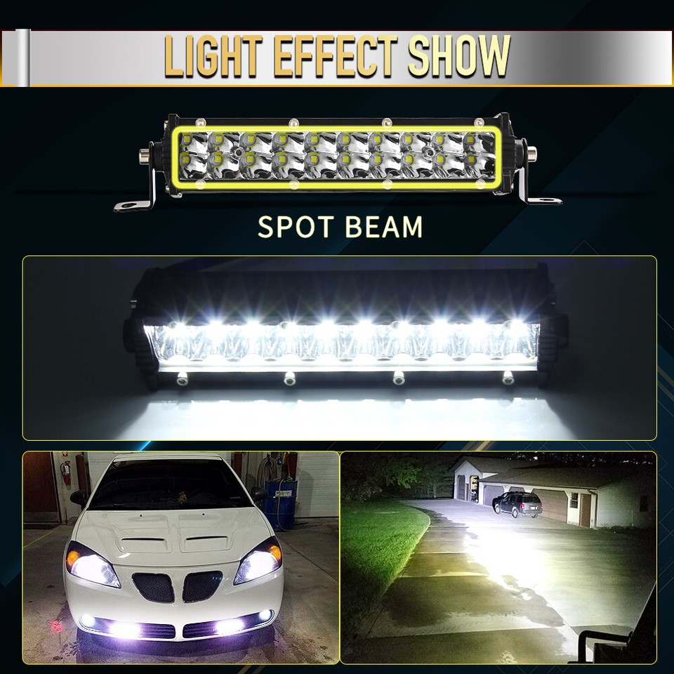7 INCH 400W Led Light Bar Super Bright Dual Row Spot Beam Pickup Truck ...